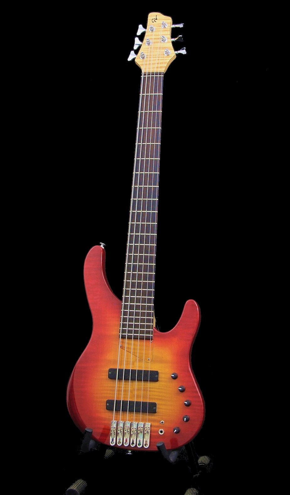 6 String Bass Red Burst Gv Custom Instruments