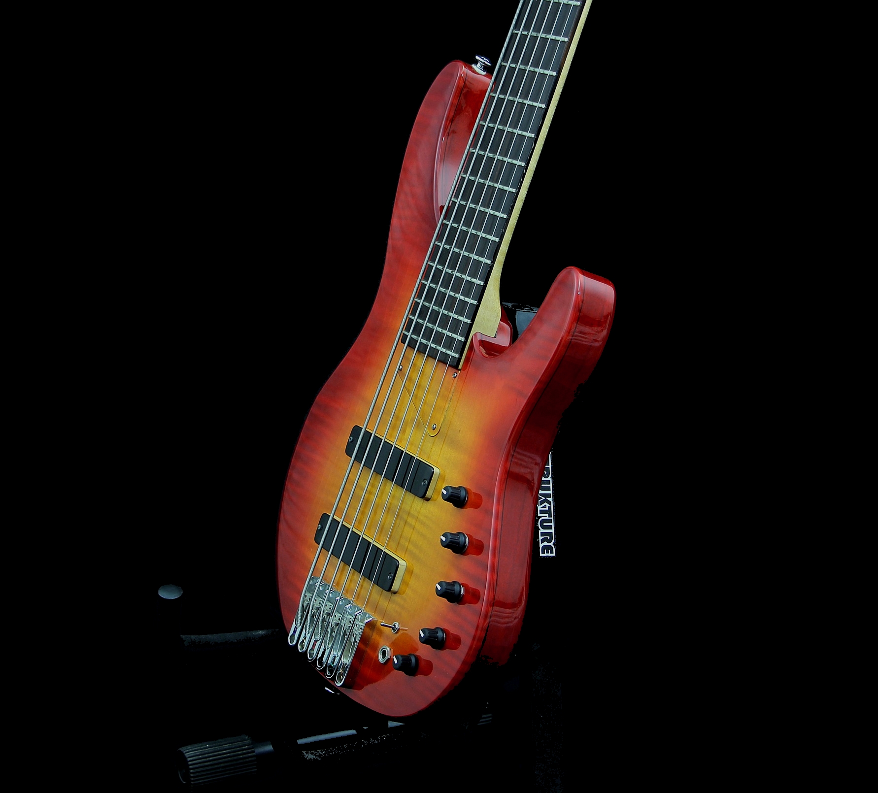 6 String Bass Red Burst - GV Custom Instruments